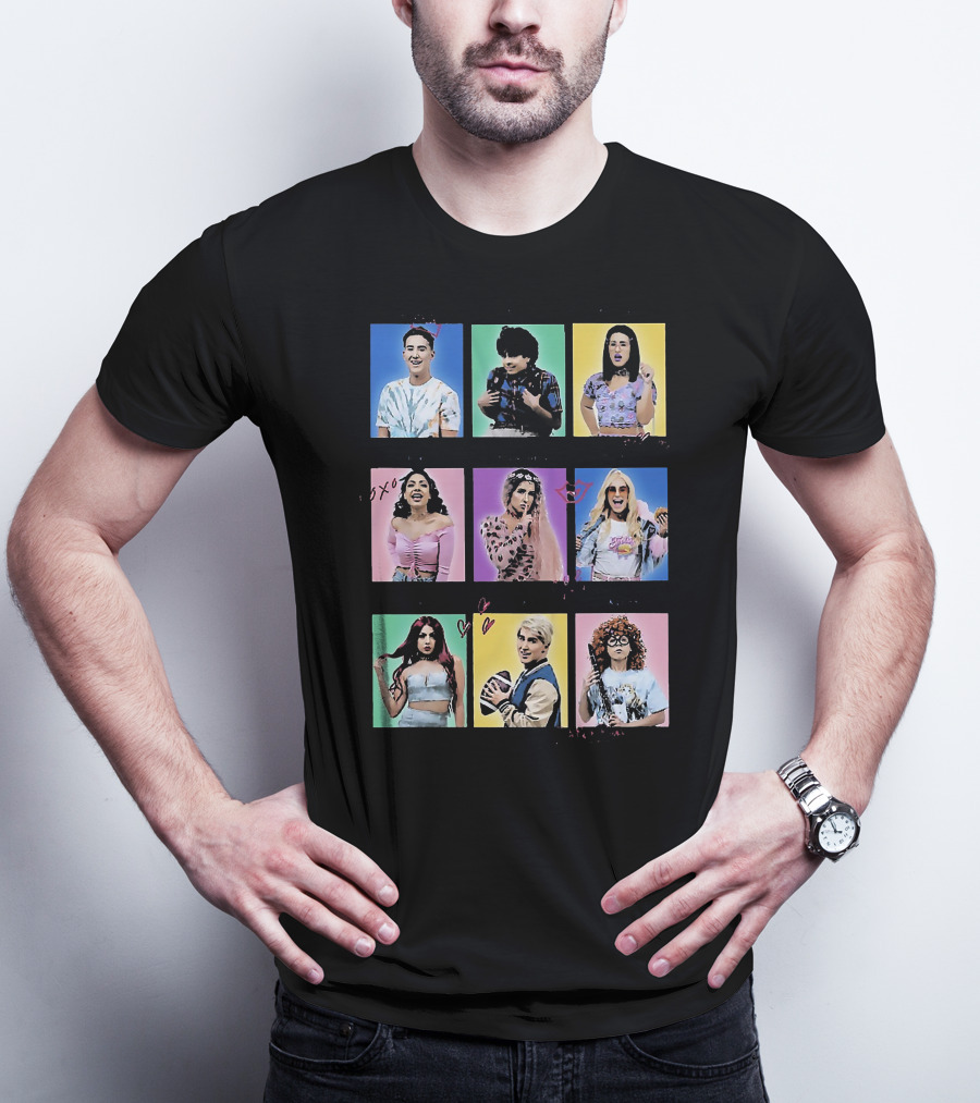 Bvh Varsity Colorful Iconic Characters Collage T-Shirt