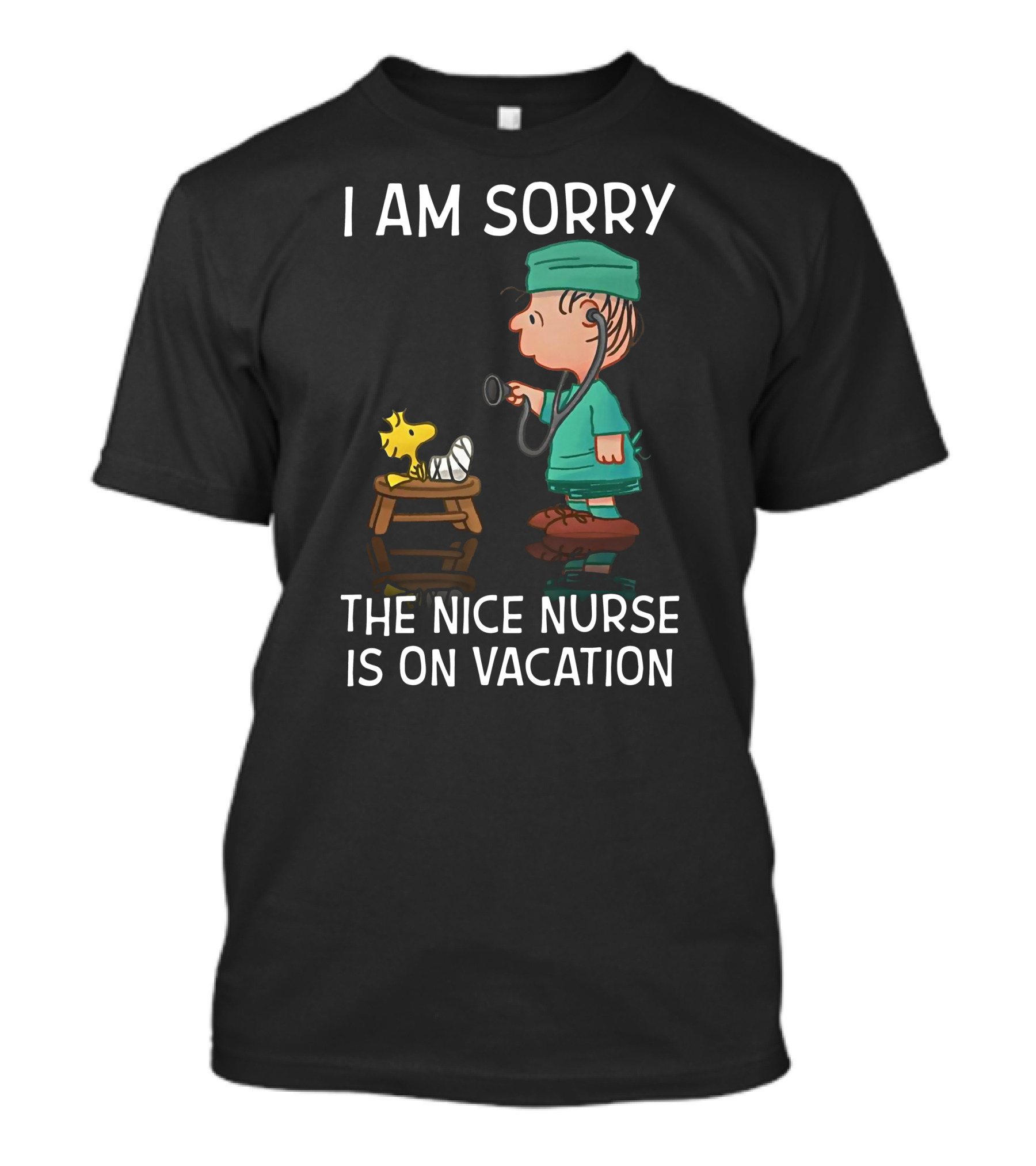 Snoopy I Am Sorry The Nice Nurse Is On Vacation Woodstock And Doctor T-Shirt