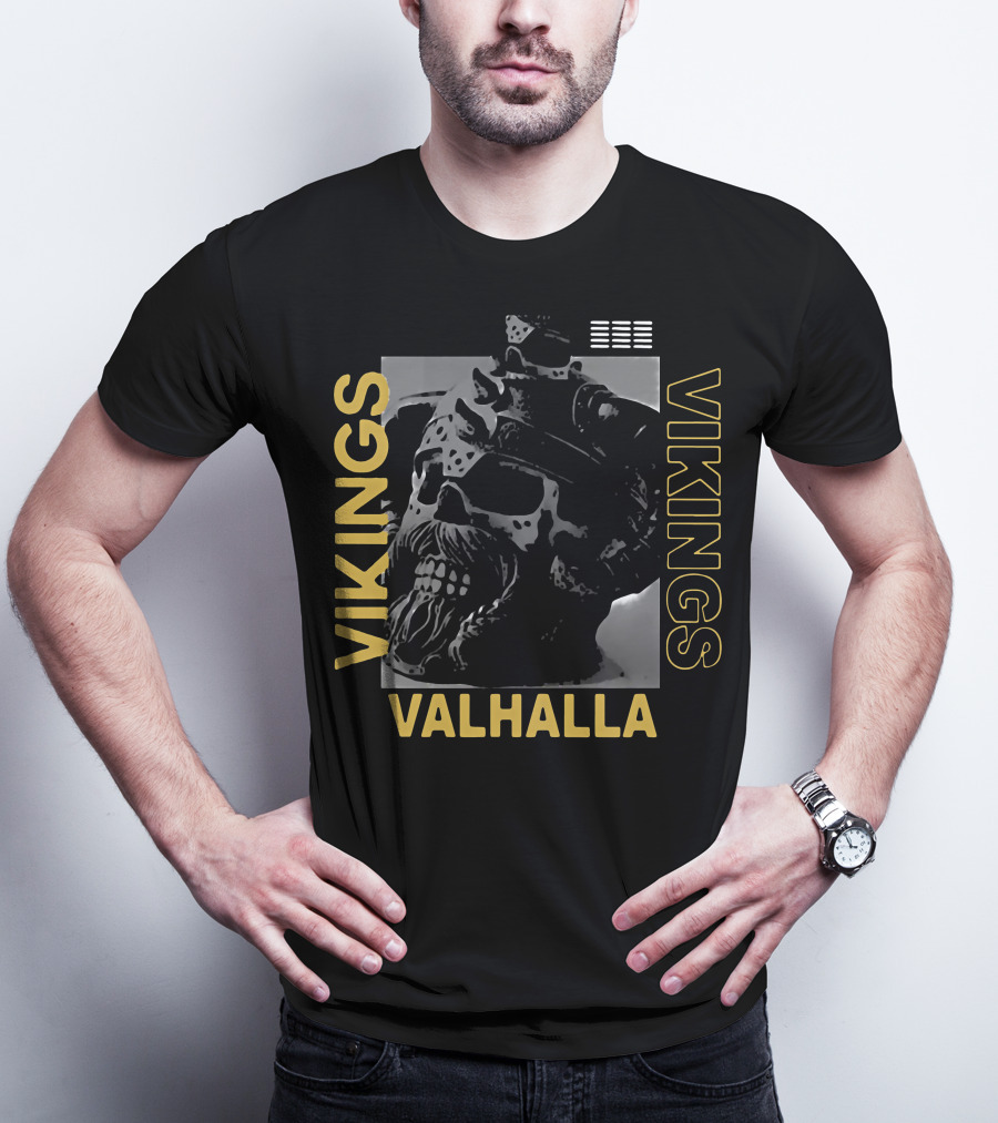 Vikings Skull Valhalla T-Shirt
