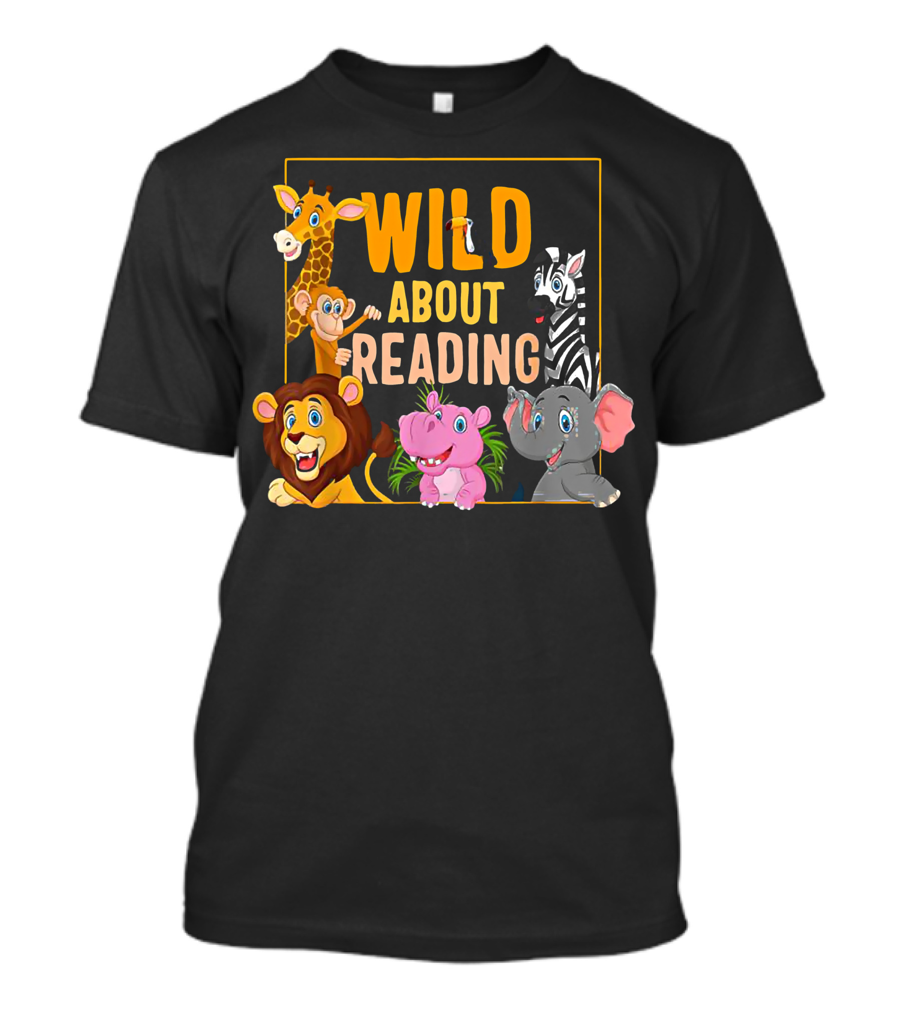 Wild About Reading Cute Zoo Animals Students Books Lover T-Shirt