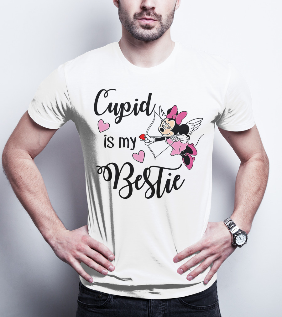 Cupid Is My Bestie Minnie Mouse Hearts T-Shirt