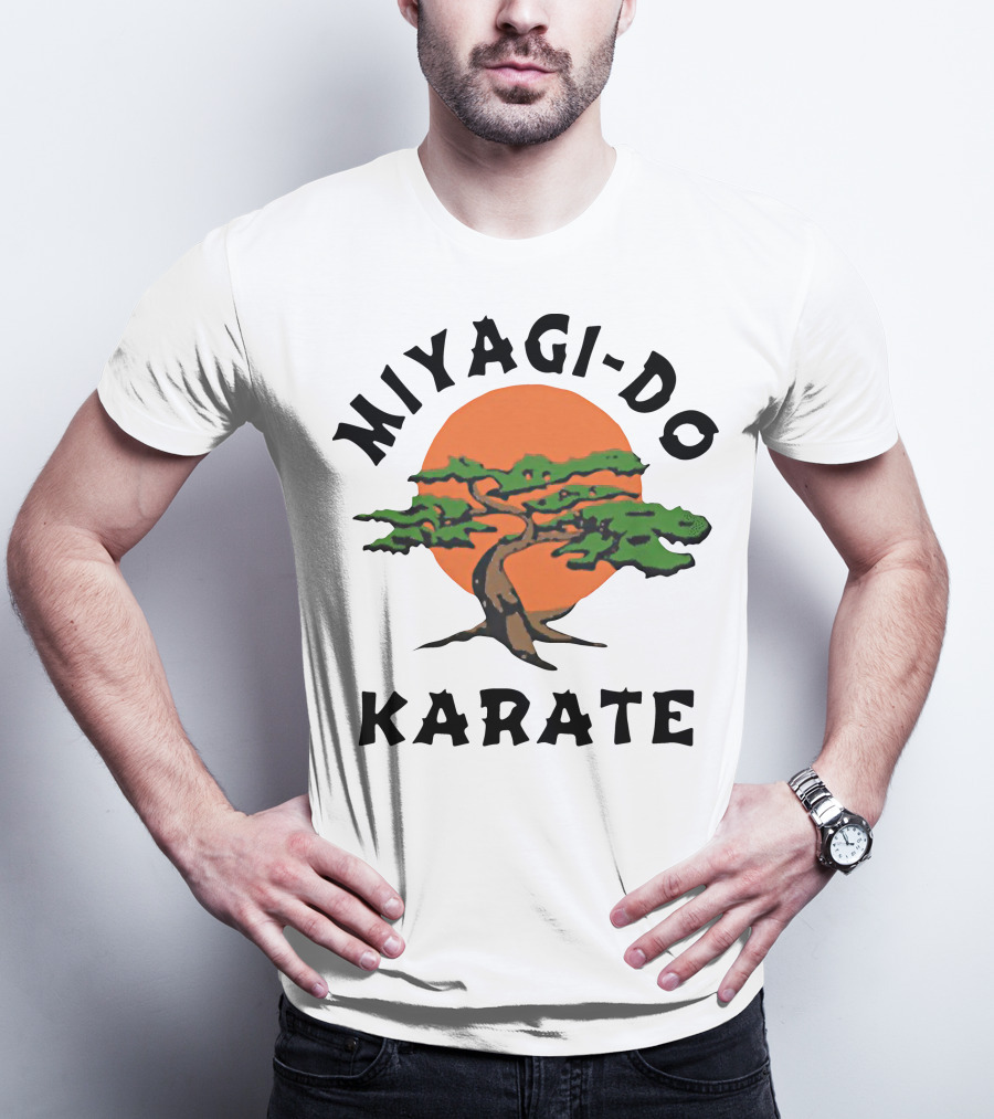 Miyagi-Do Karate Bonsai Tree With Sun Background T-Shirt