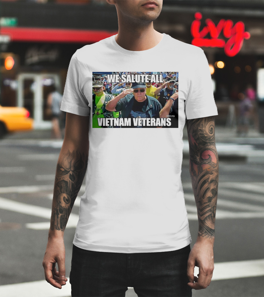 We Salute All Vietnam Veterans Vva.org USA Patriotic Honor Military Tribute Saluting Soldiers T-Shirt