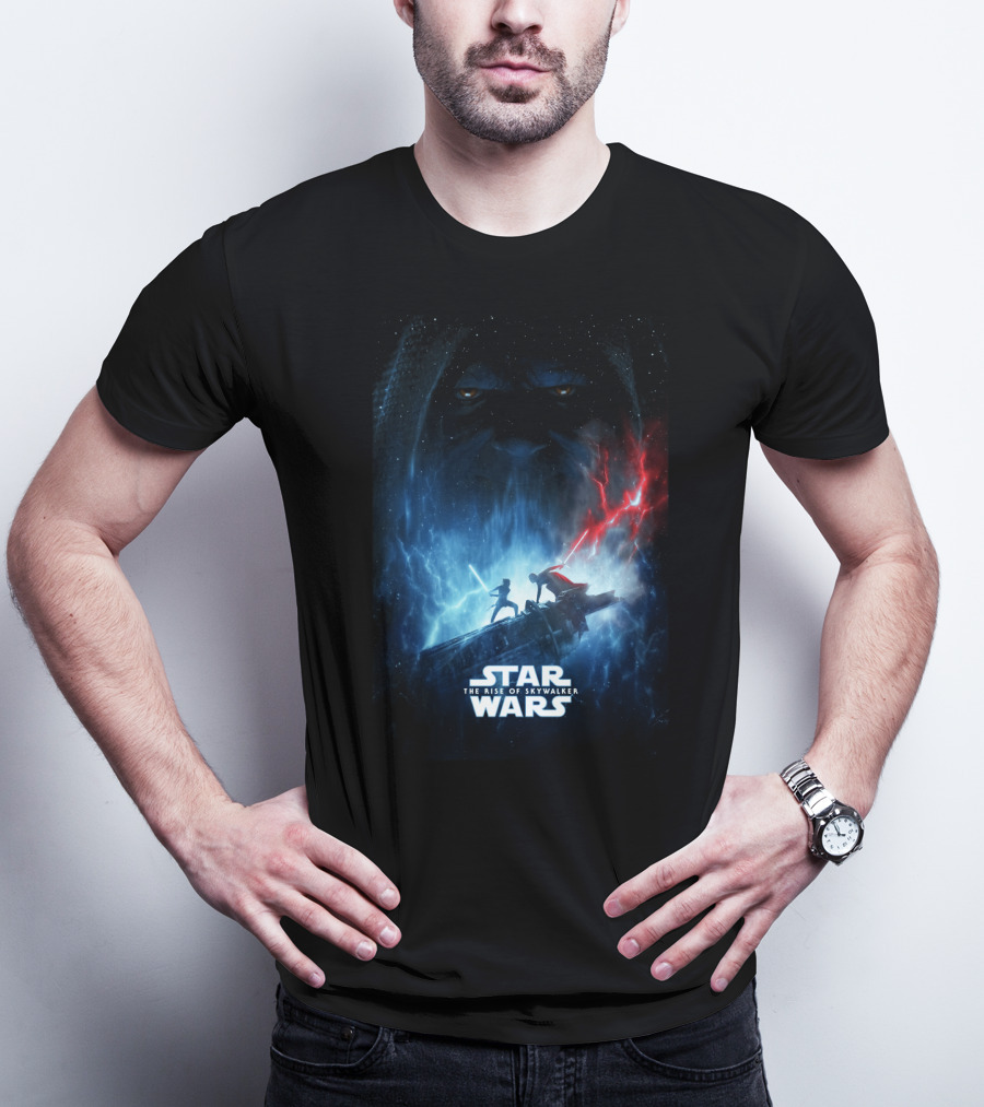 Star Wars The Rise Of Skywalker Epic Duel With Red And Blue Lightsabers T-Shirt
