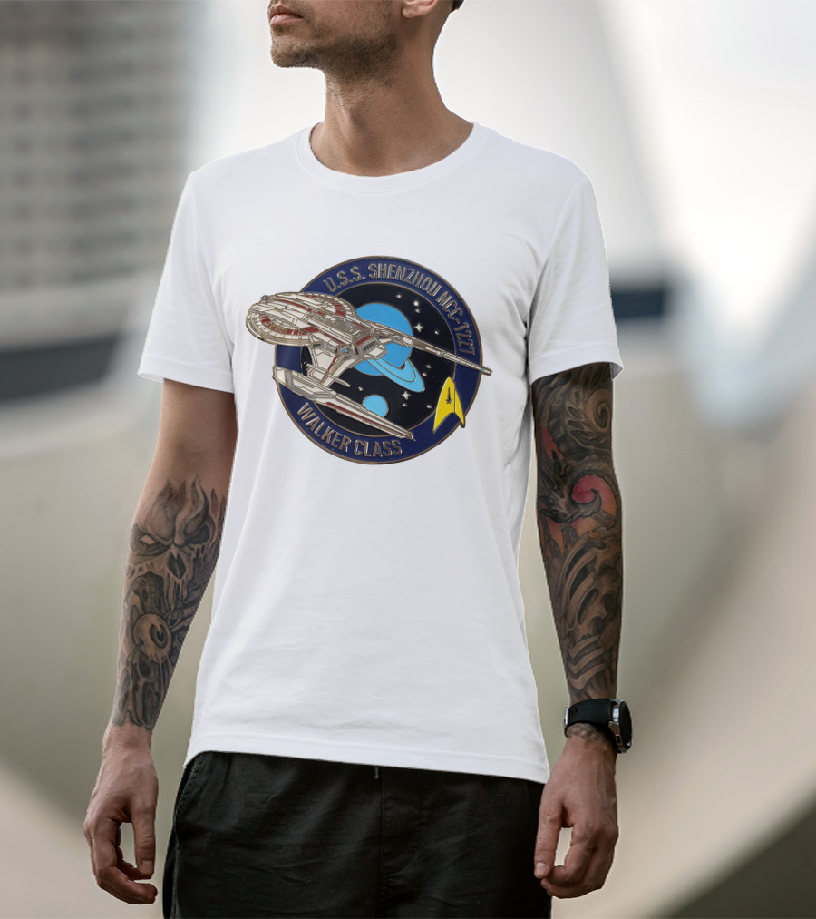 USS Shenzhou NCC-1227 Walker Class Star Trek Insignia Badge T-Shirt