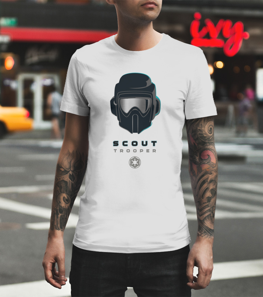 Scout Trooper Helmet With Galactic Empire Emblem T-Shirt
