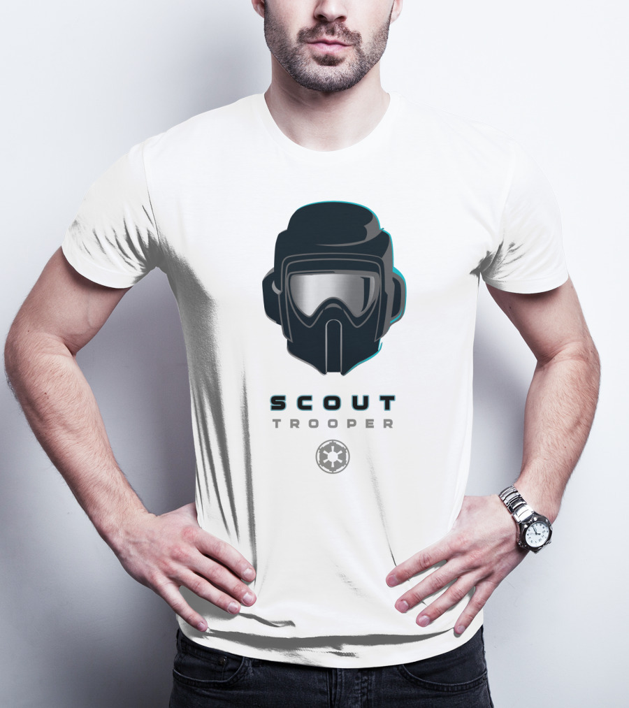Scout Trooper Helmet With Galactic Empire Emblem T-Shirt