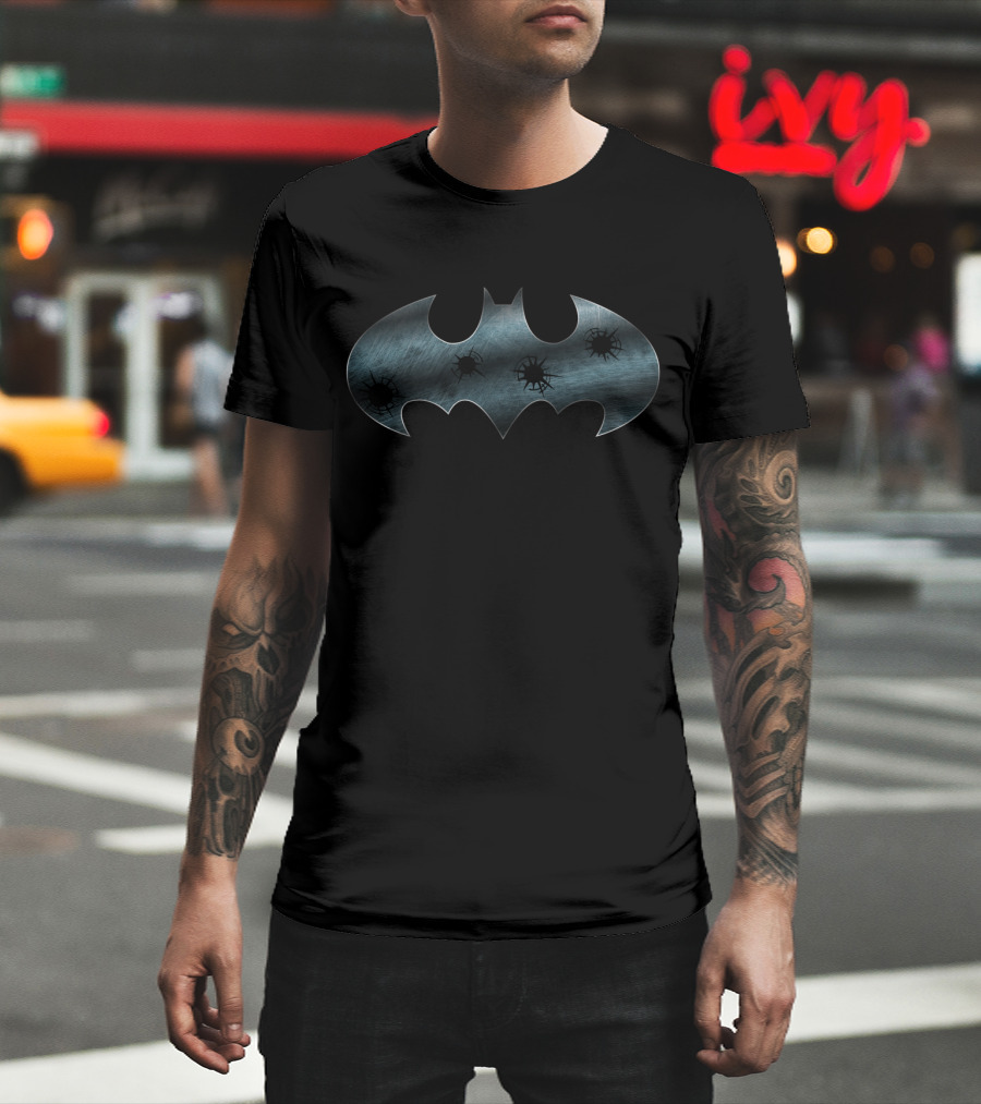 Batman Bullet Hole Emblem T-Shirt