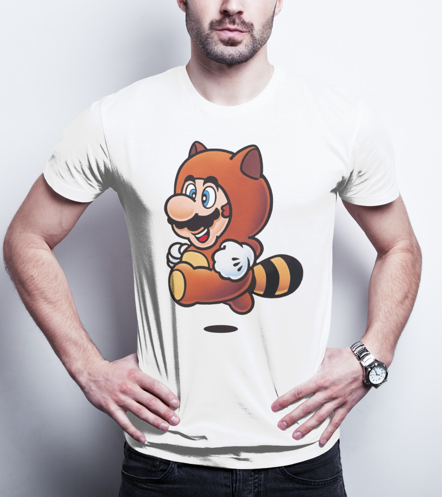 Tanooki Mario Super Leaf Power-Up Classic Look T-Shirt