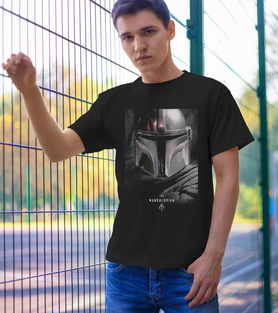 The Mandalorian Shiny Mysterious Star Wars Helmet T-Shirt