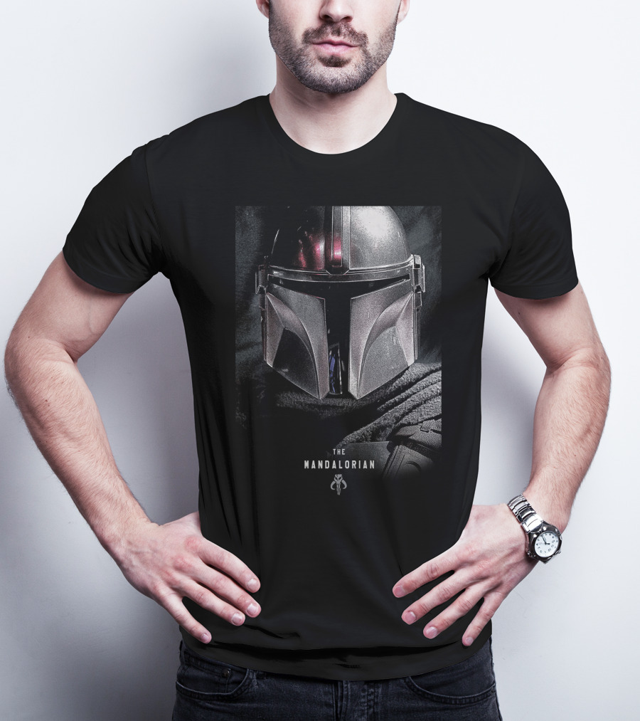 The Mandalorian Shiny Mysterious Star Wars Helmet T-Shirt