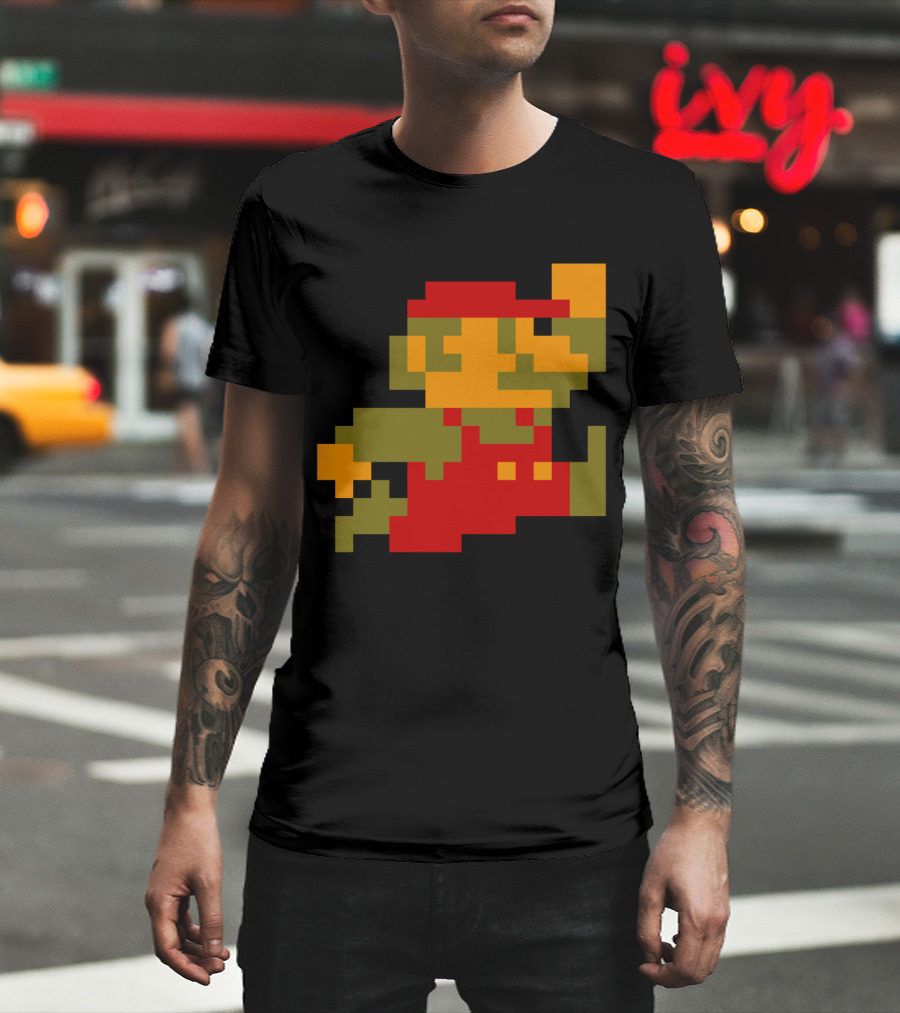 Classic 8-Bit Mario Pixel Art Character T-Shirt