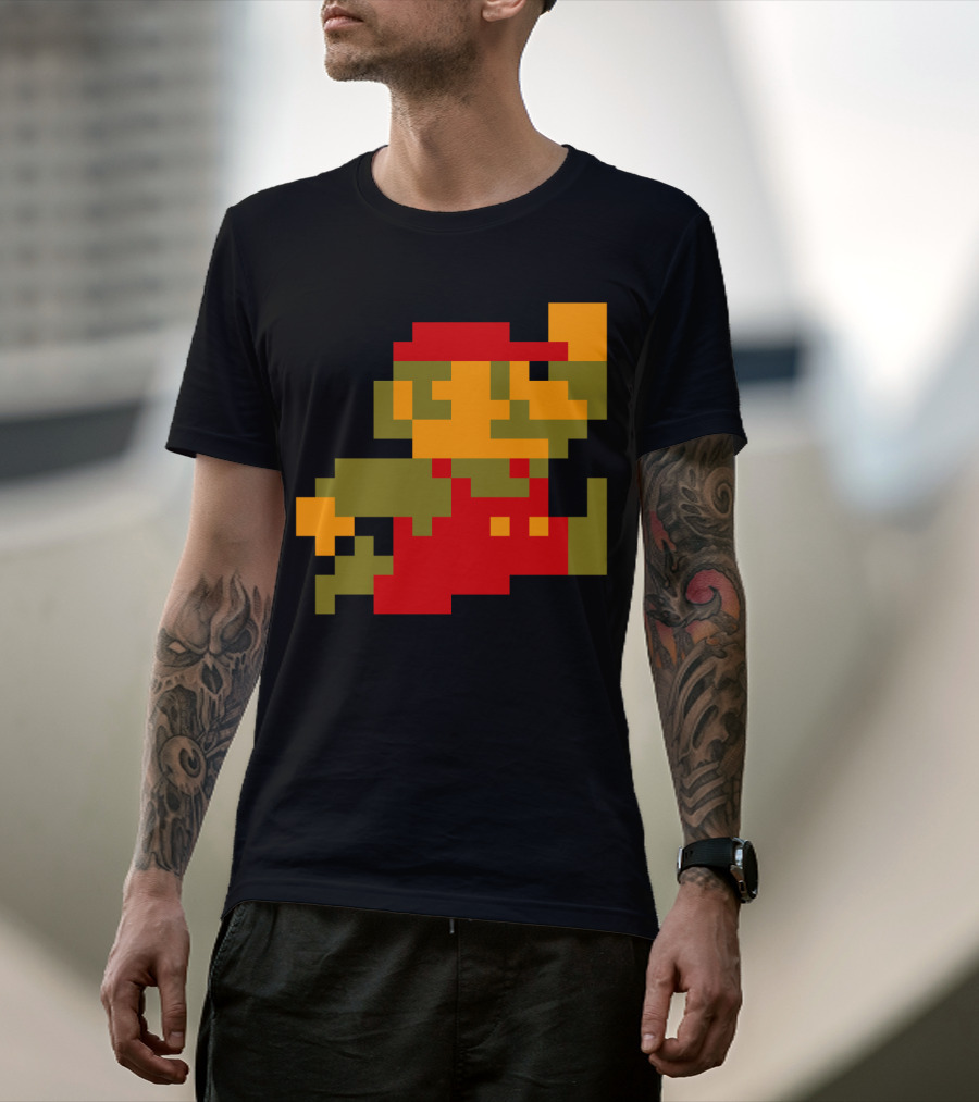 Classic 8-Bit Mario Pixel Art Character T-Shirt