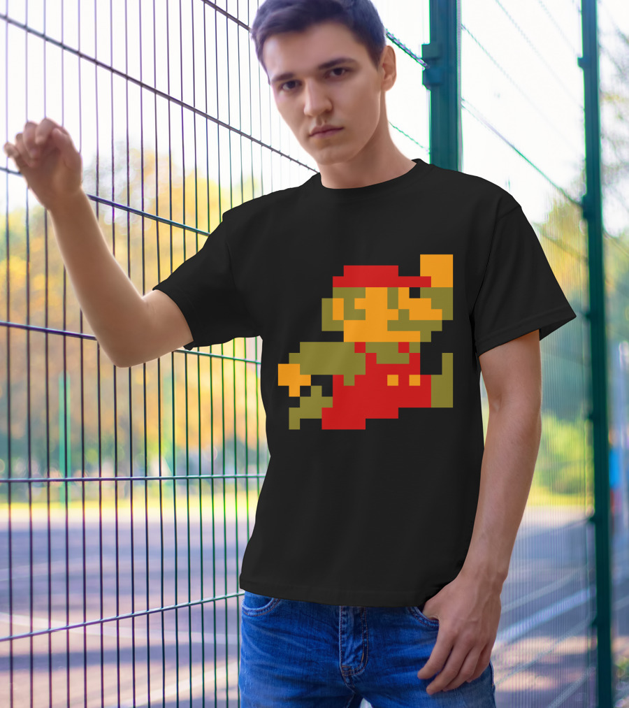 Classic 8-Bit Mario Pixel Art Character T-Shirt