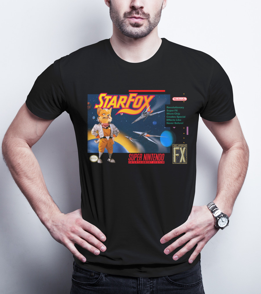 Star Fox Super Nintendo Entertainment System Super FX Chip Nintendo Game Box T-Shirt
