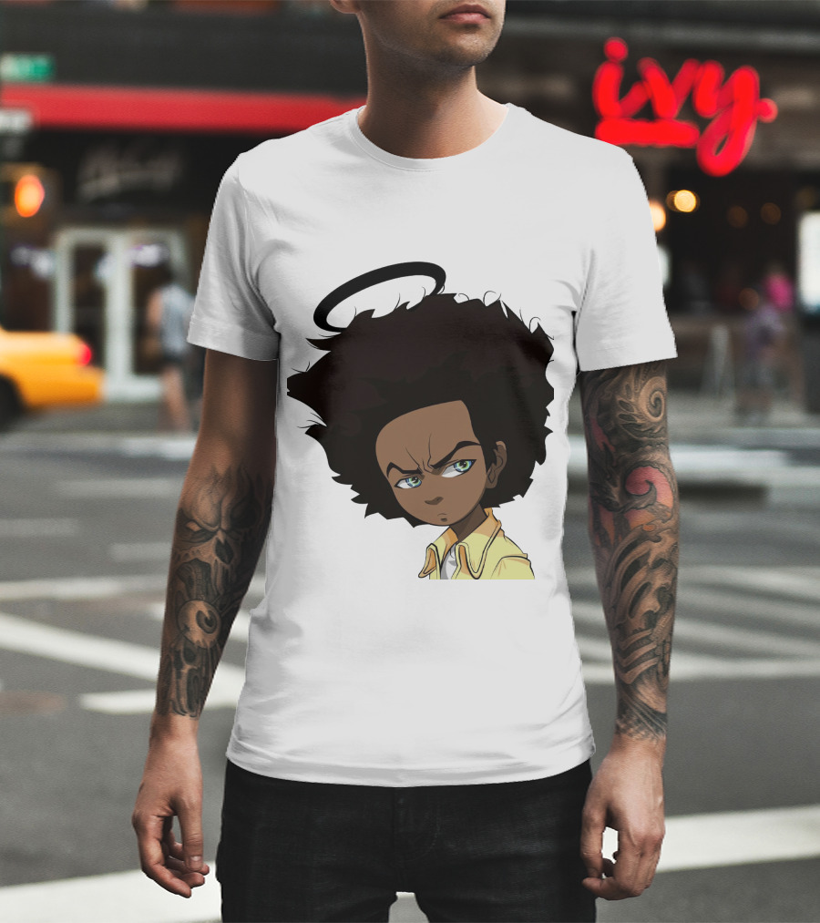 TBD7 Boondocks Huey Freeman Anime Halo T-Shirt