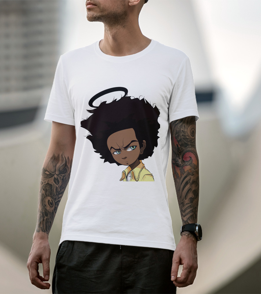 TBD7 Boondocks Huey Freeman Anime Halo T-Shirt