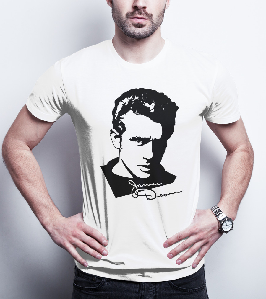 James Dean Portrait With Signature T-Shirt