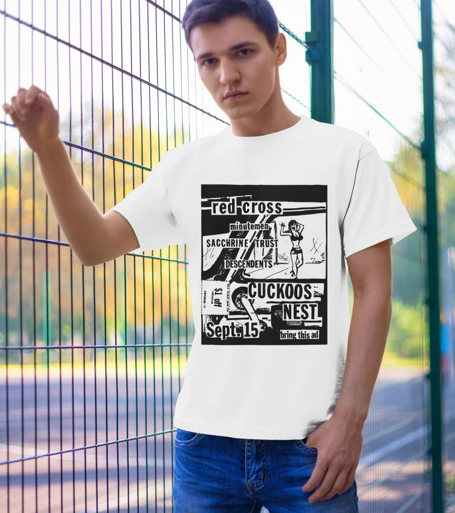Red Cross Minutemen Sacchrine Trust Descendents Cuckoos Nest Sept 15 T-Shirt
