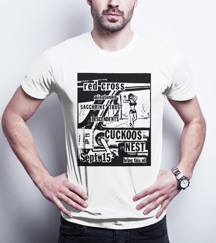 Red Cross Minutemen Sacchrine Trust Descendents Cuckoos Nest Sept 15 T-Shirt