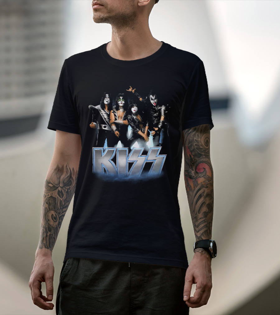 KISS Band Iconic Rock Group Members Face Paint And Costumes T-Shirt