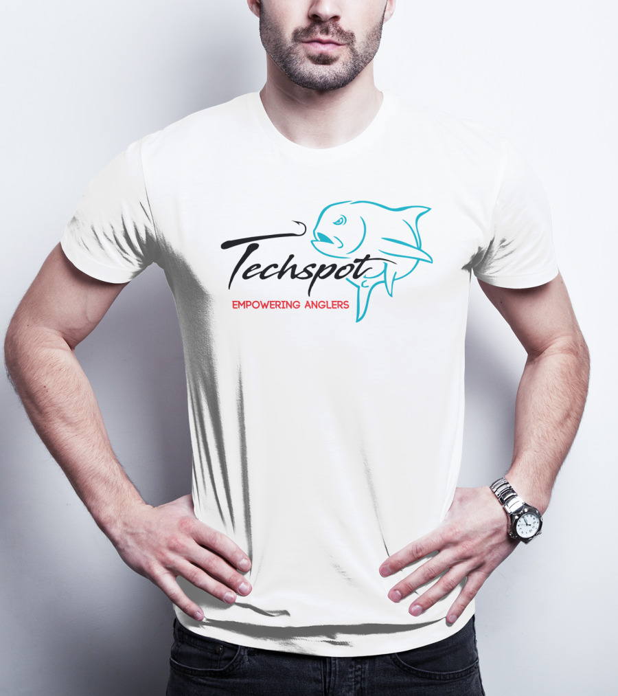 Techspot Empowering Anglers With Fish Icon T-Shirt