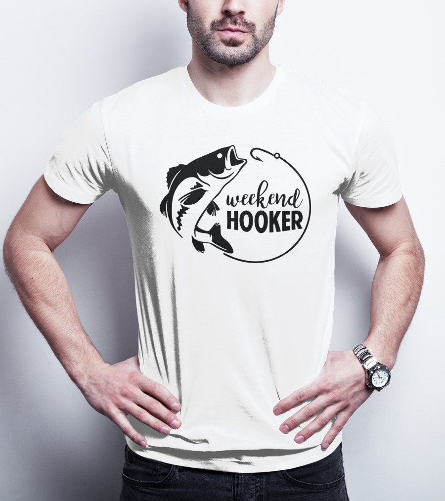 Weekend Hooker Fishing Enthusiast Bass Hook T-Shirt
