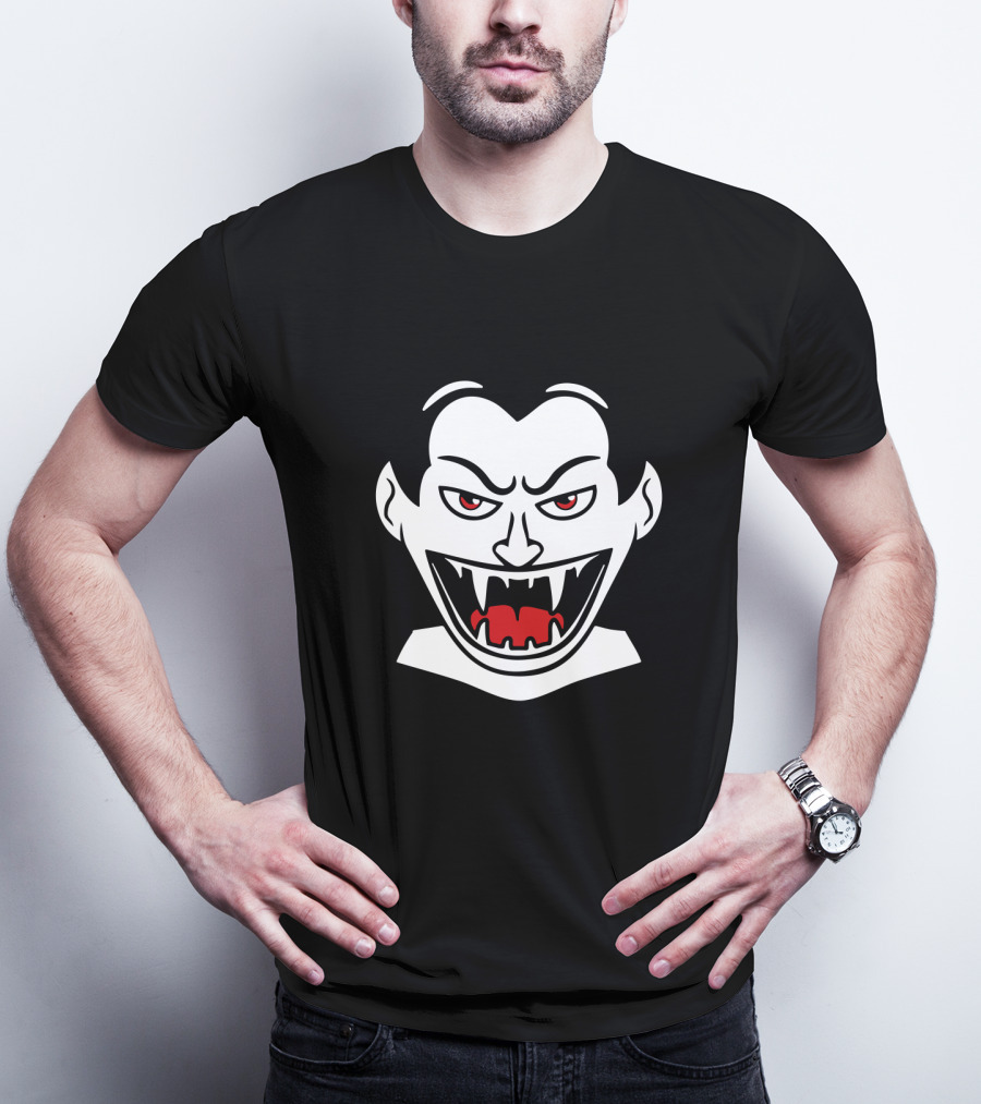 Vampire Halloween Creepy Face Fangs T-Shirt