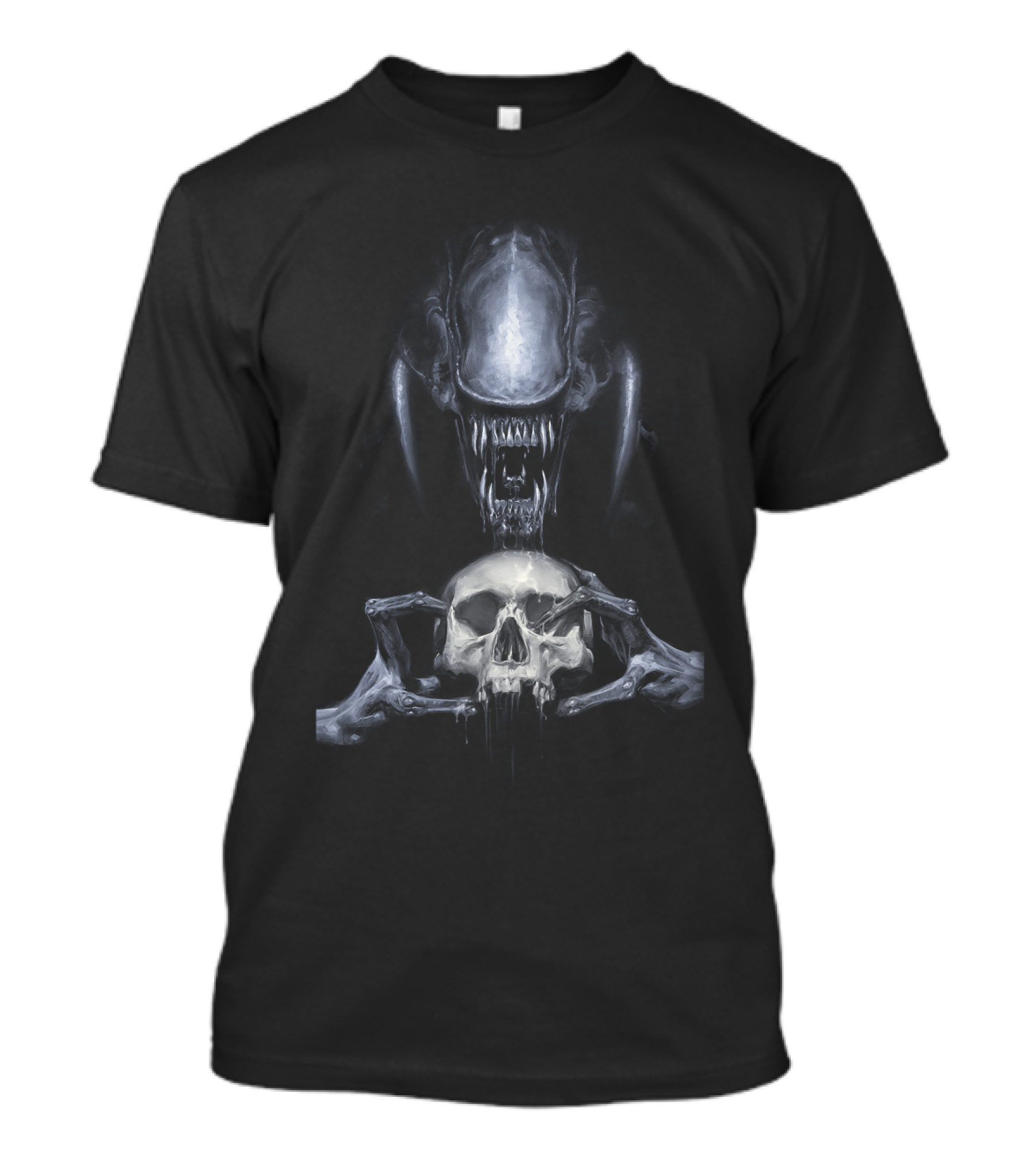 Aliens Fire And Stone Skull And Creature Duel T-Shirt
