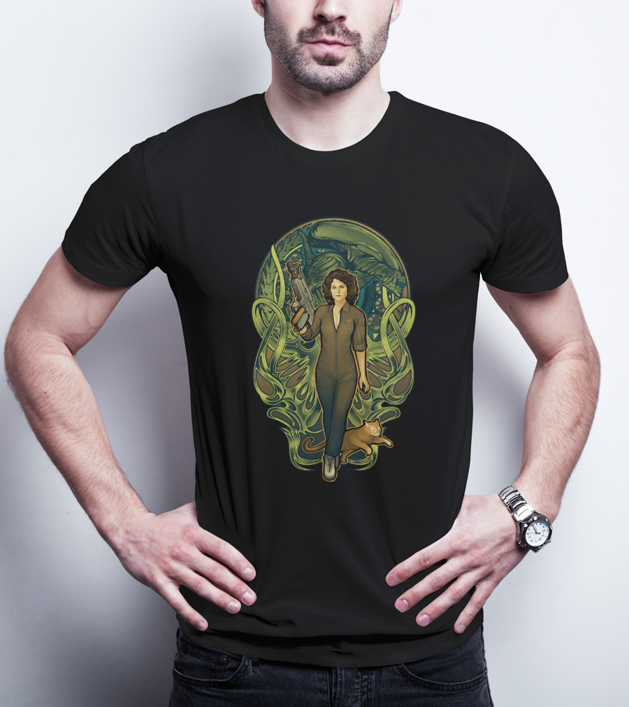 Ripley And Jonesy Xenomorph Encounter T-Shirt
