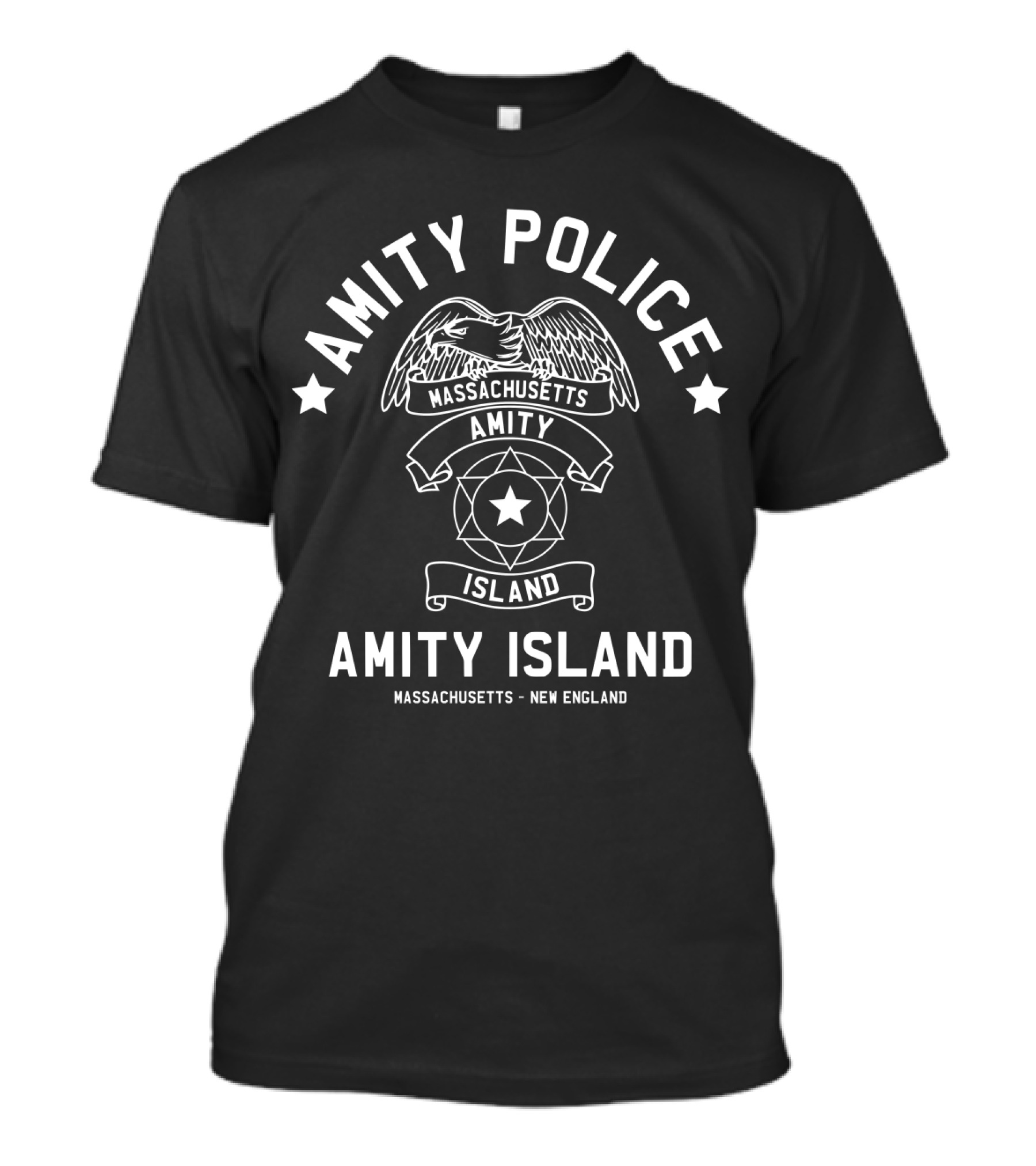 Amity Police Massachusetts Amity Island New England Jaws T-Shirt