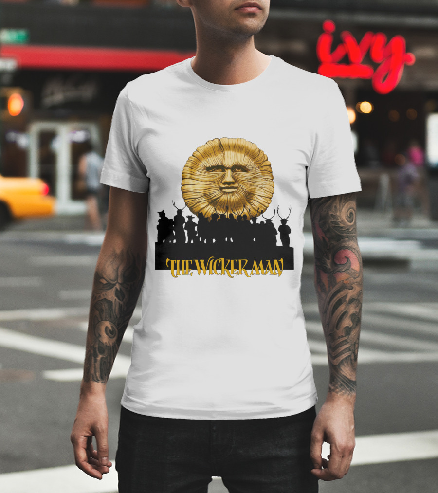 The Wicker Man Sun Face And Silhouetted Figures T-Shirt