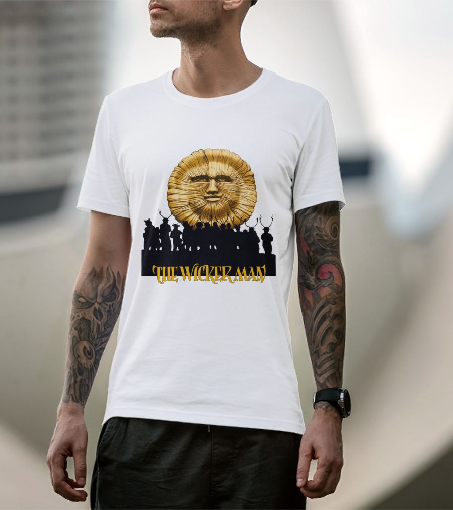 The Wicker Man Sun Face And Silhouetted Figures T-Shirt