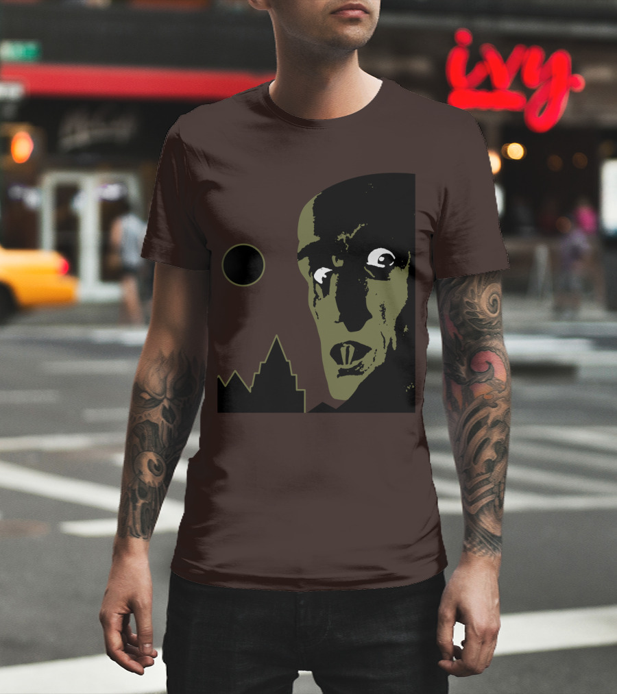 Nosferatu The Vampyre 1979 Iconic Horror Vampire Portrait With Castle And Moon T-Shirt