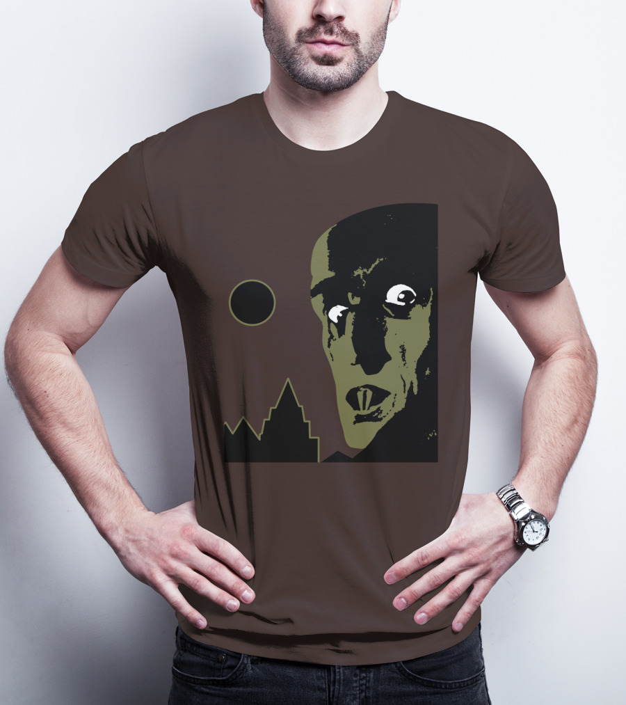 Nosferatu The Vampyre 1979 Iconic Horror Vampire Portrait With Castle And Moon T-Shirt