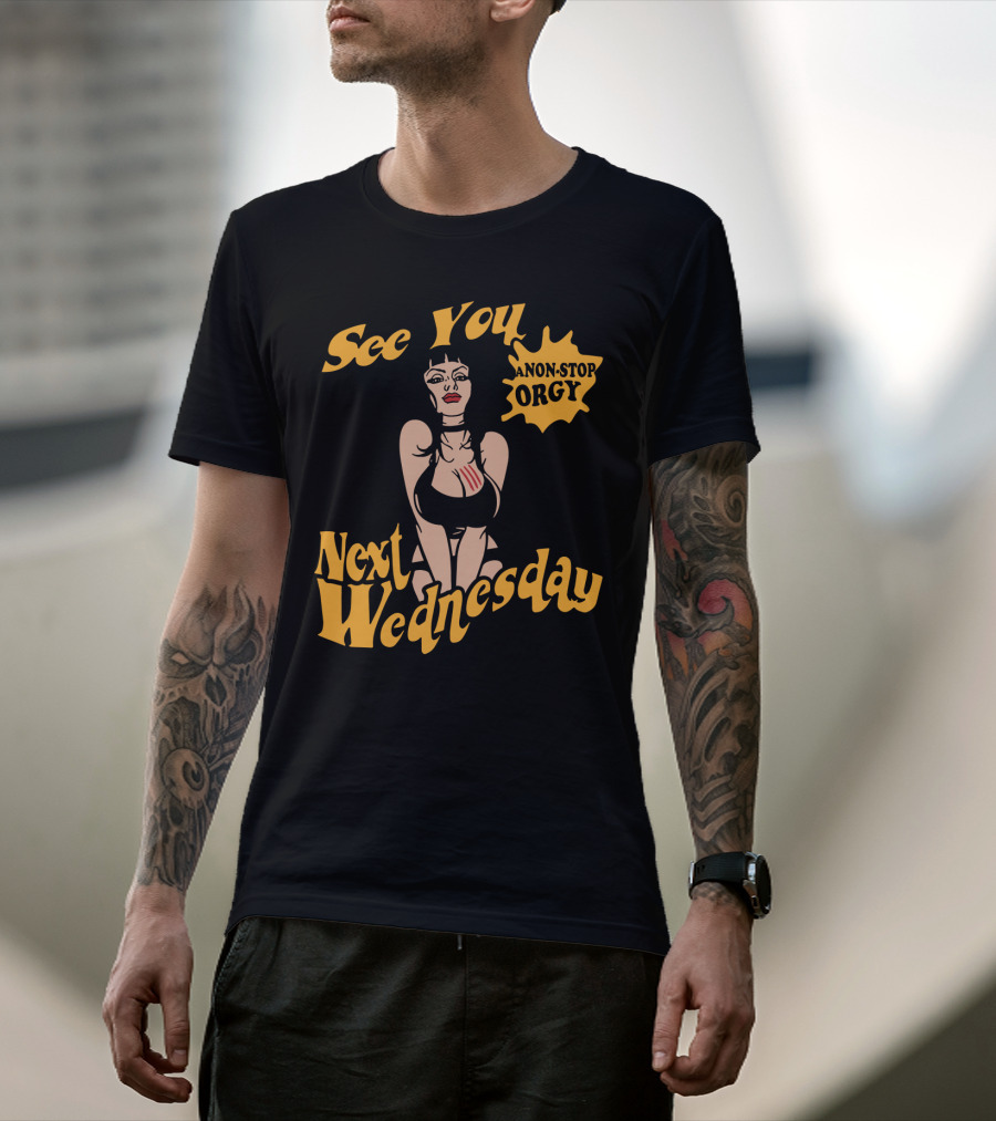 See You Next Wednesday An American Werewolf In London 1981 Eros Theatre Soho Non-Stop Orgy Certificate XXX T-Shirt