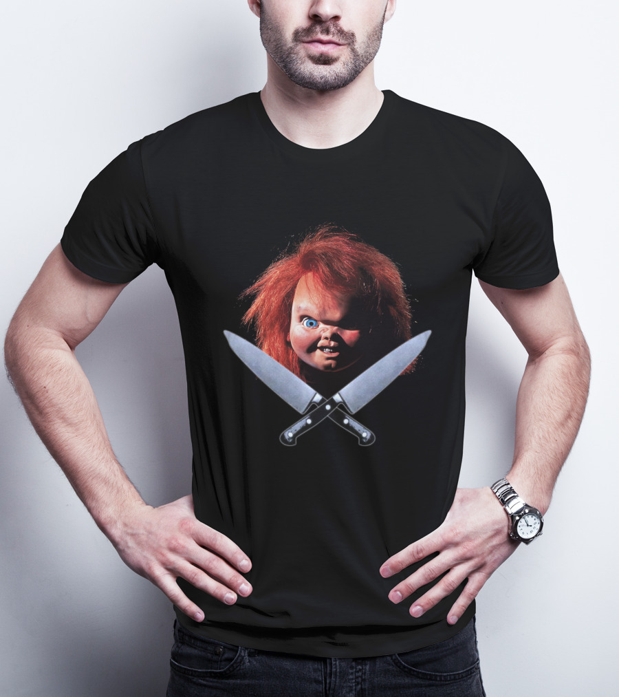 Chucky Doll With Crossed Knives From Child's Play T-Shirt