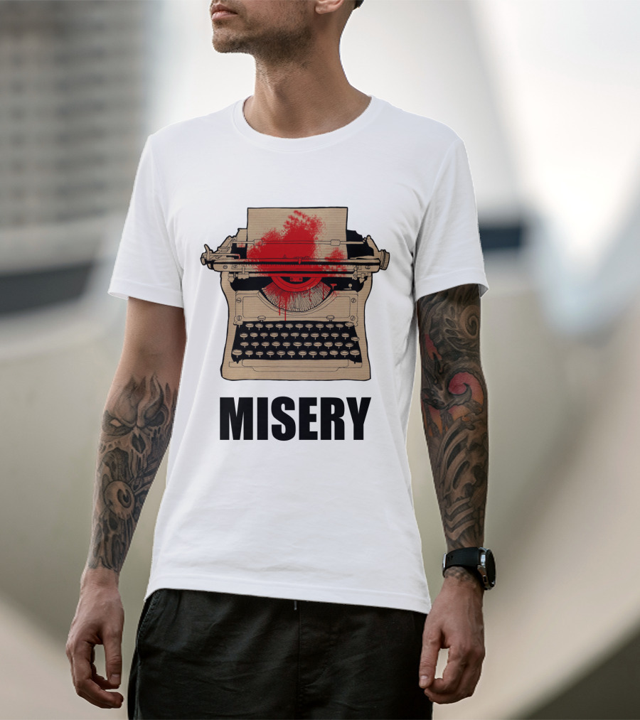 Misery Typewriter With Blood Splatter T-Shirt