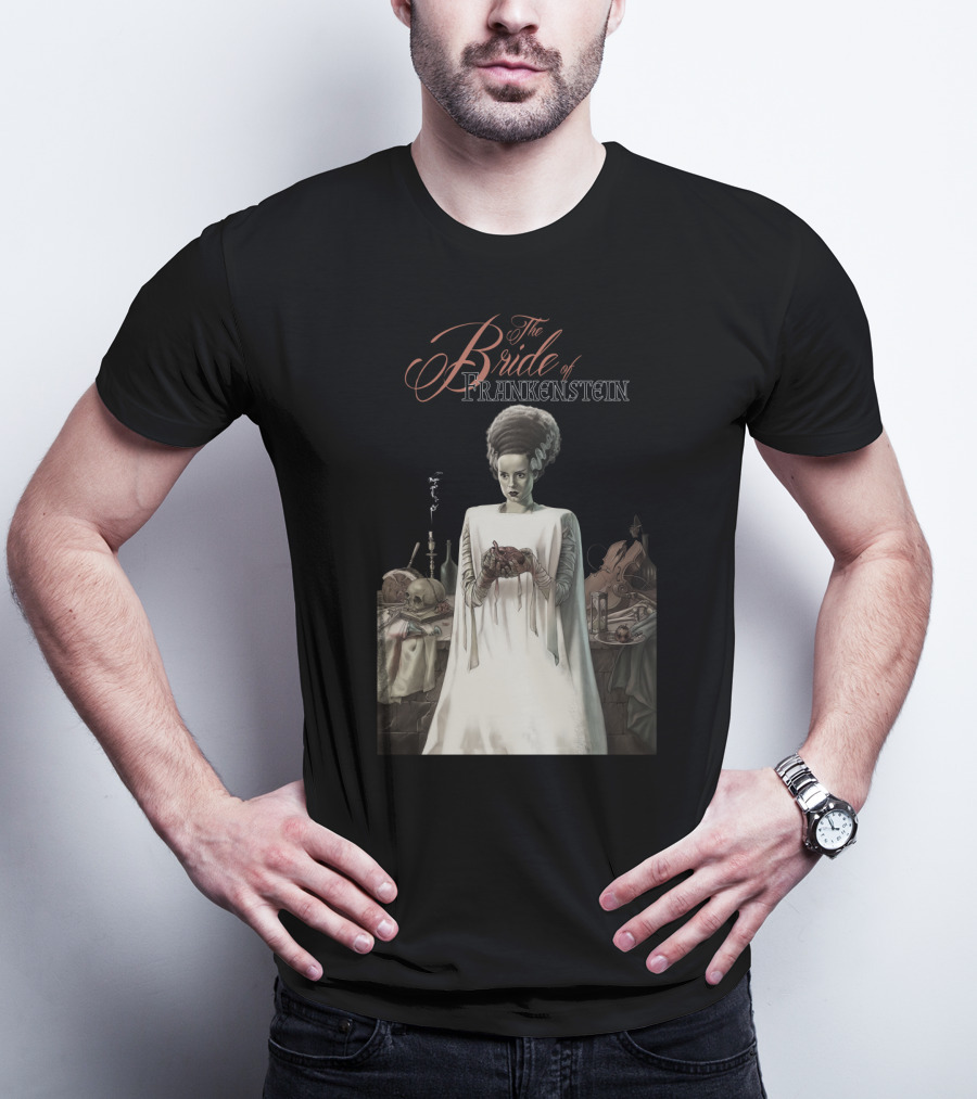 The Bride Of Frankenstein Classic Gothic Horror Scene With Laboratory Elements T-Shirt