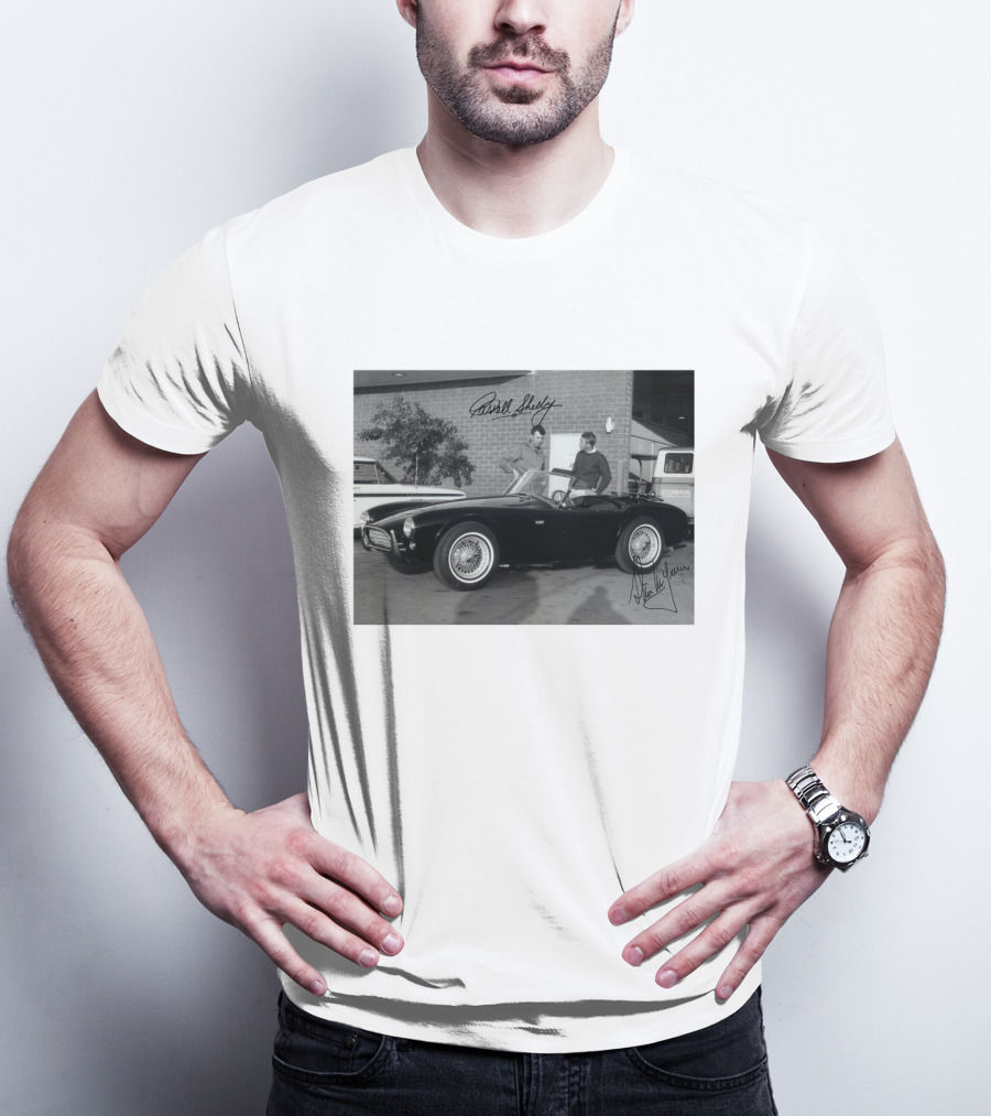 1963 Steve McQueen Carroll Shelby Cobra Classic Car Photo T-Shirt