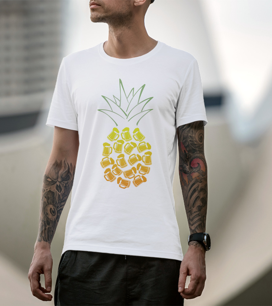 Beer Pineapple Mug Fusion Tropical Beverage Concept T-Shirt