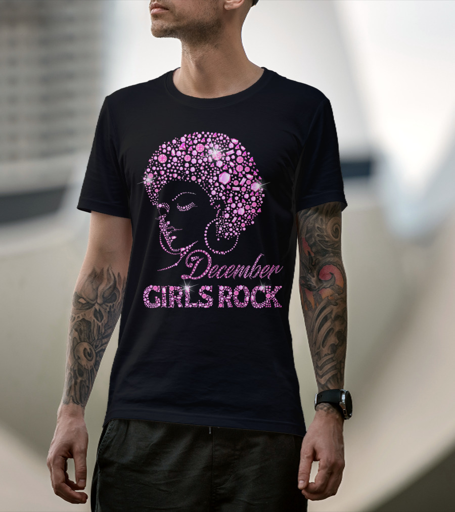 December Girls Rock Pink Rhinestone Afro T-Shirt