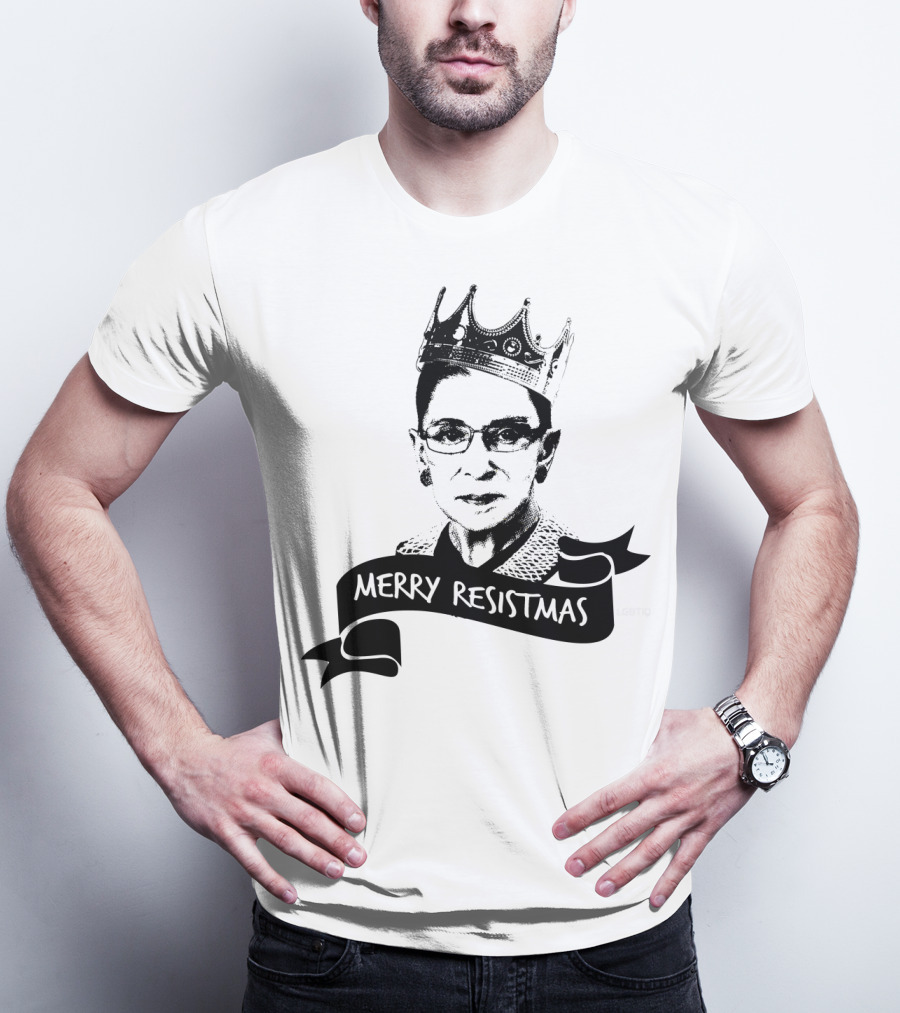Merry Resistmas RBG Ruth Bader Ginsburg Crown T-Shirt