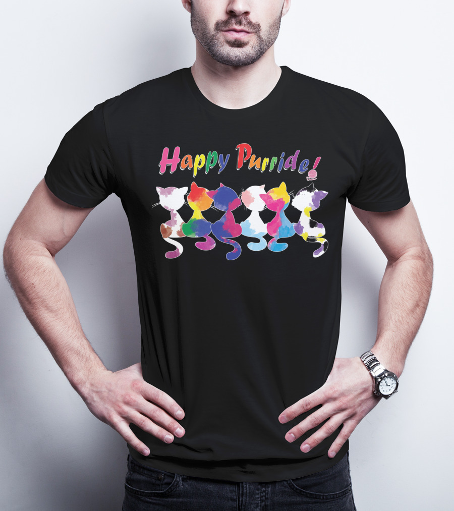Happy Purride Rainbow Cats T-Shirt