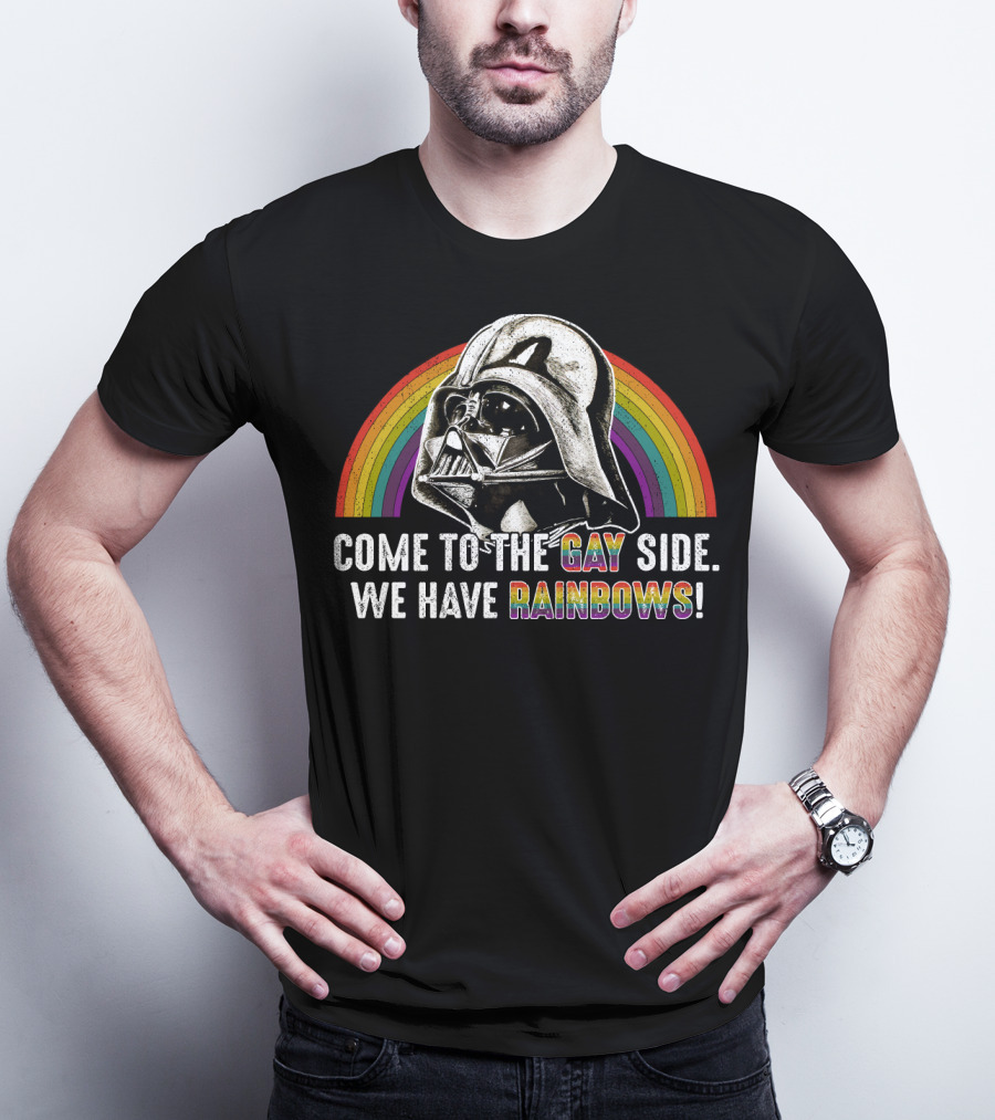 Come To The Gay Side We Have Rainbows Darth Vader Rainbow T-Shirt