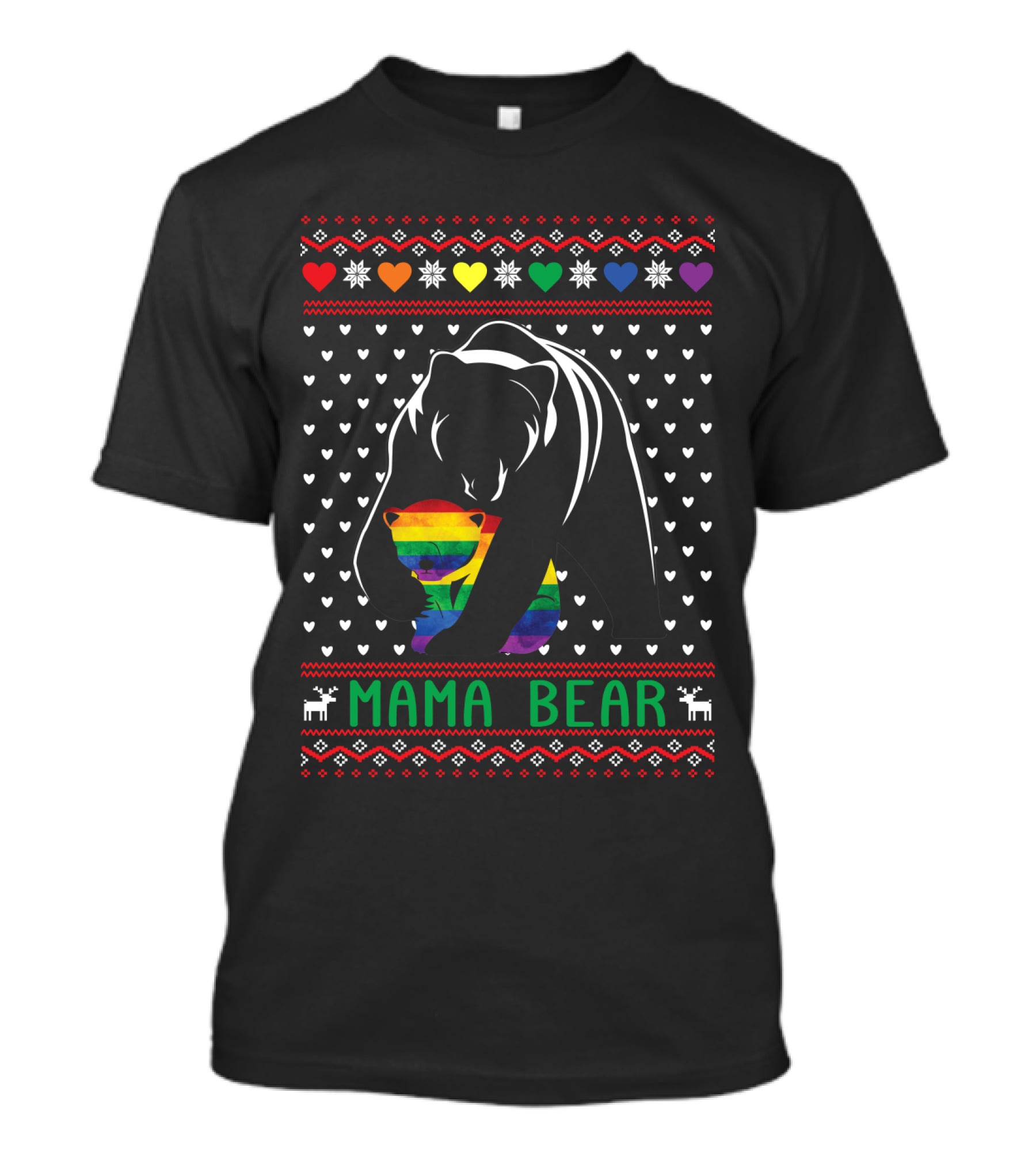 Mama Bear Rainbow Heart Pride T-Shirt