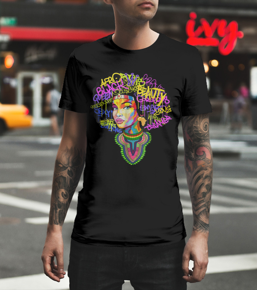 Black Afro Queen Beauty Expression Style Power T-Shirt