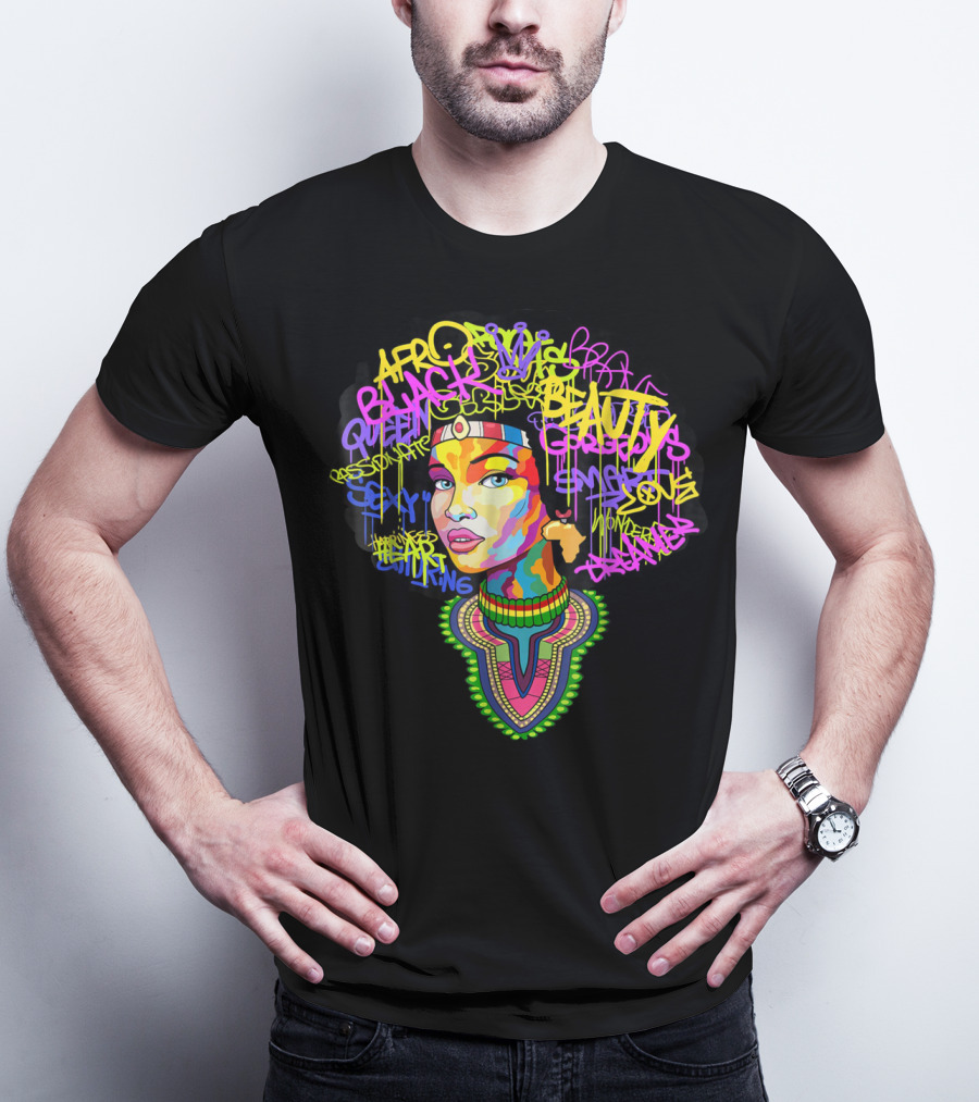 Black Afro Queen Beauty Expression Style Power T-Shirt