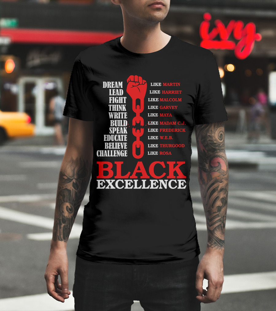 DREAM LEAD FIGHT THINK BLACK EXCELLENCE LIKE MARTIN LIKE ROSA T-Shirt