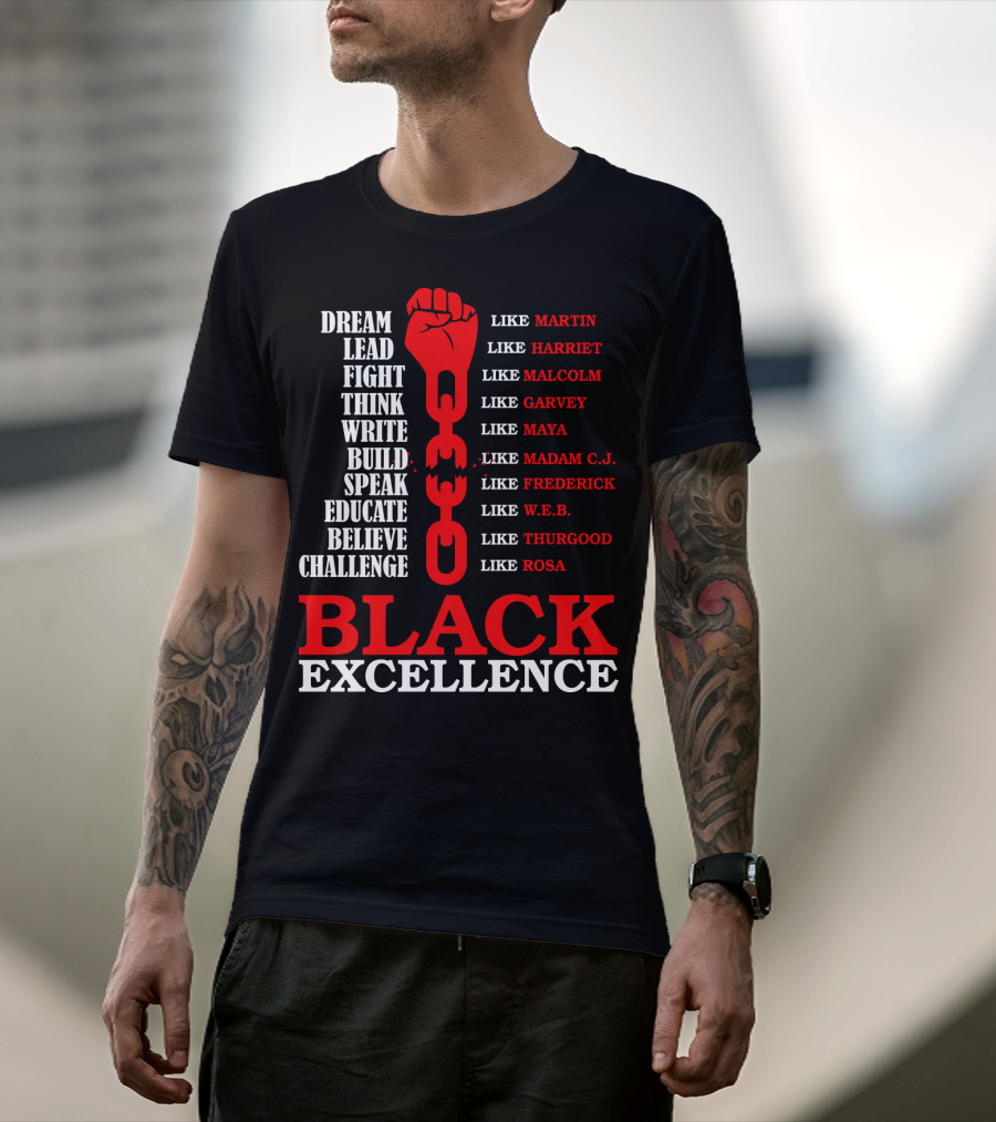 DREAM LEAD FIGHT THINK BLACK EXCELLENCE LIKE MARTIN LIKE ROSA T-Shirt